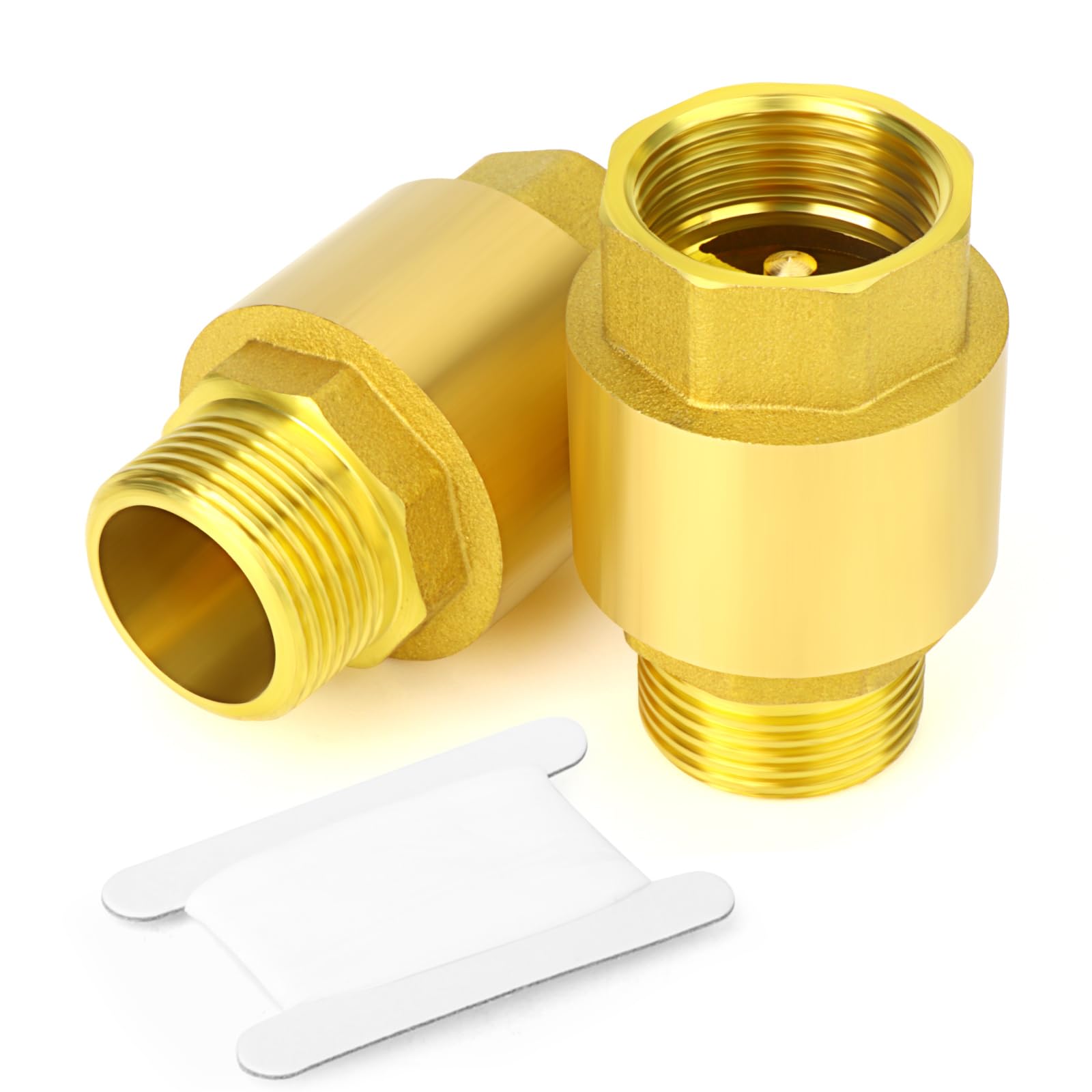 Snapklik.com : GASHER 2PCS Brass Check Valve DN25 1 Female And Male Thread