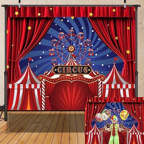 Amazon.com : Circus Backdrop Red Circus Tent Ferris Wheel Carnival ...