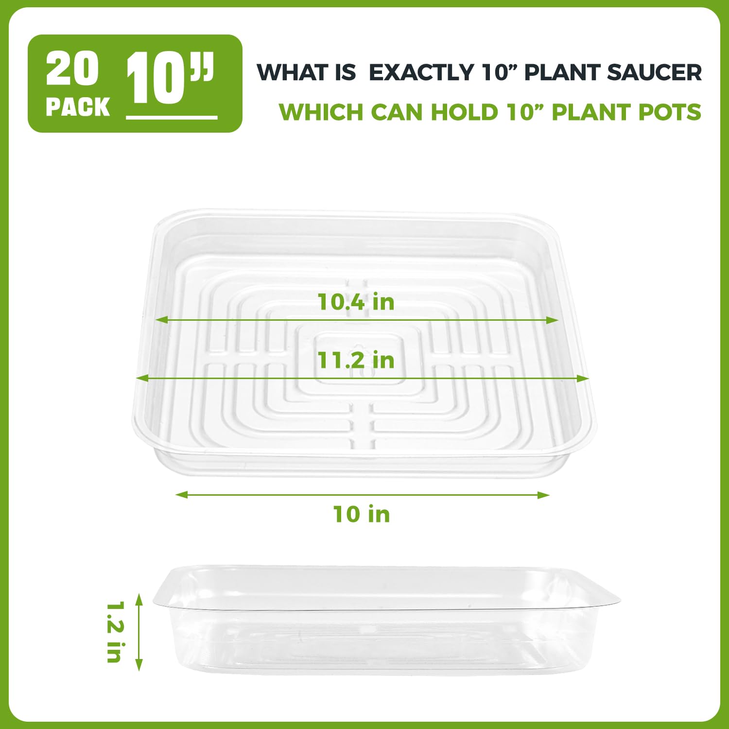 Snapklik.com : UltraOutlet 20 Pack Square Plant Saucer Plant Trays For ...
