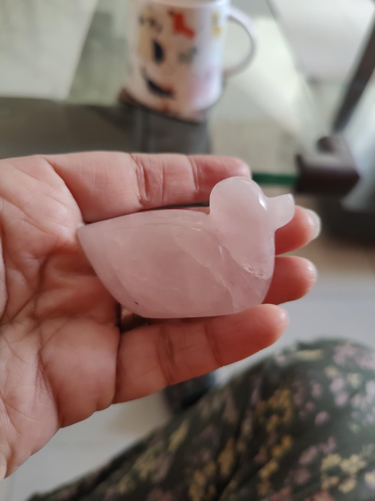 Buy Gurujii crystalsNatural Pink Rose Quartz Crystal Stone Kissing Swan ...