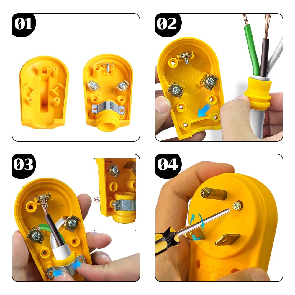 Snapklik.com : 30 AMP RV Plug Replacement Male Connector