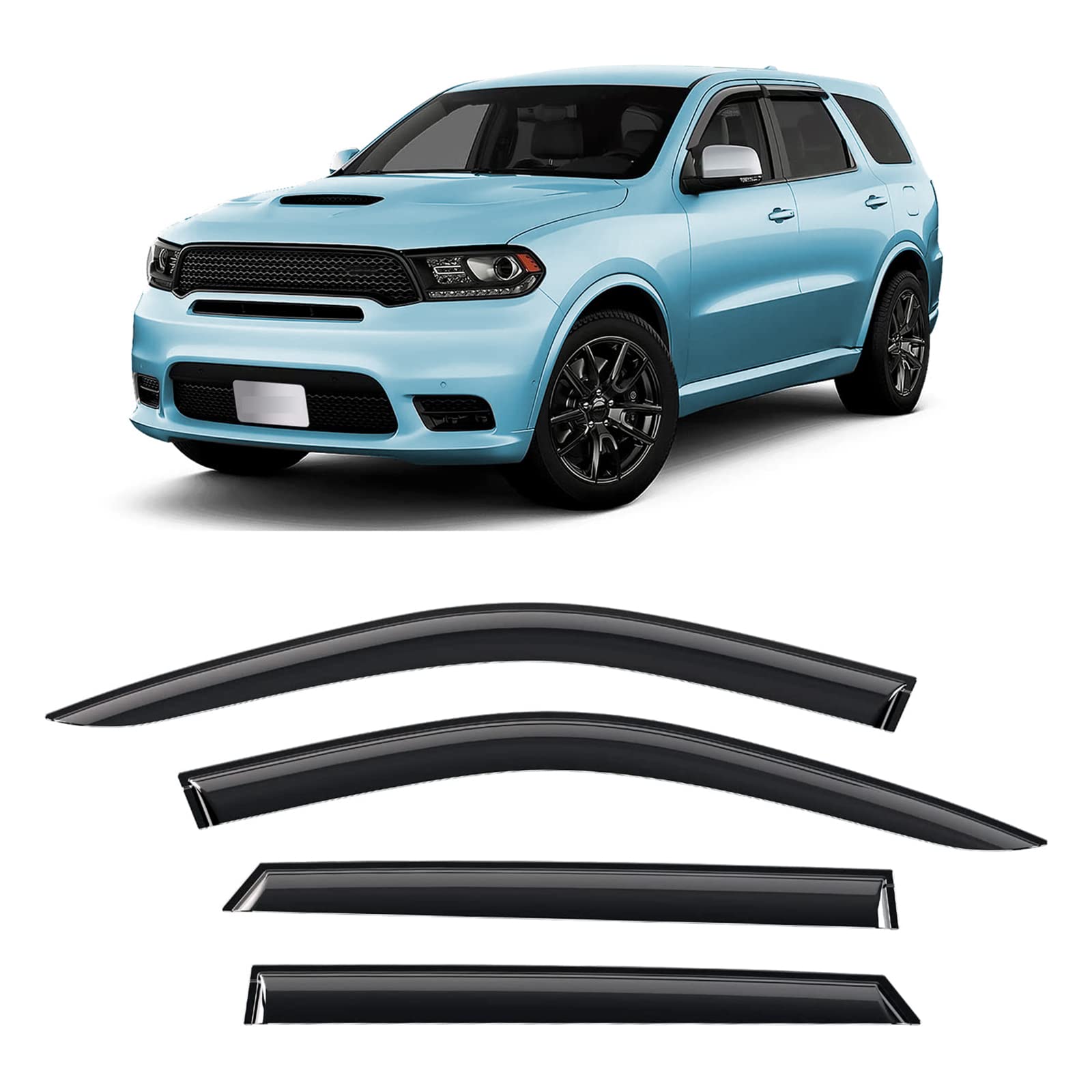 Snapklik.com : Tape-On Windows Visor 4-Piece For 2011-2020 Dodge ...