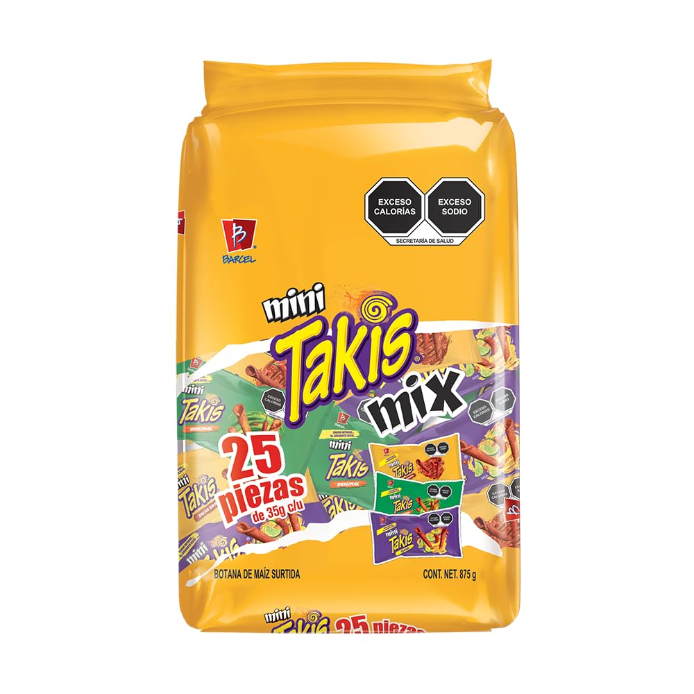 Barcel Mini Takis Mix 25 Piezas Barcel Fritura de Maiz Surtida : Amazon ...