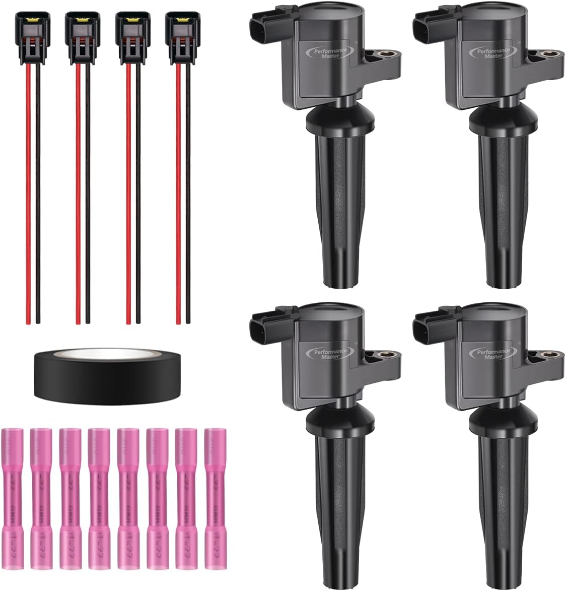 Amazon.com: Performance Master Set of 4 Ignition Coils & Pigtail ...