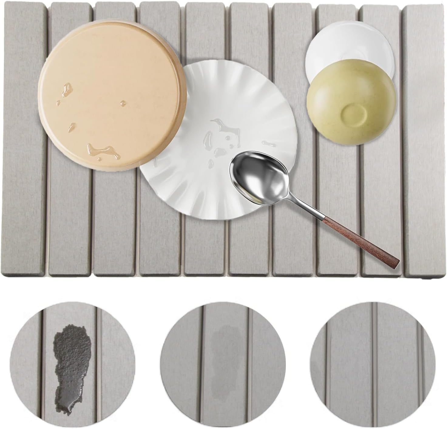 Amazon.com: Large Stone Drying Mat for Kitchen Counter, Quick Dry Stone ...