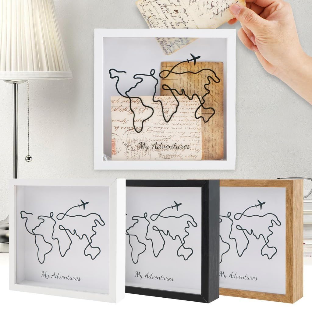 PARTY BESTBUY Shadow Box Frame,Travel Memory Box for Filling DIY Ticket ...