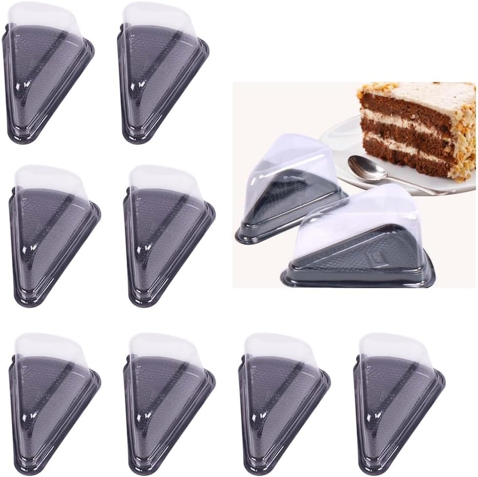Amazon.com: STOBAZA 10pcs Black Triangle Cake Boxes Plastic Sandwich ...