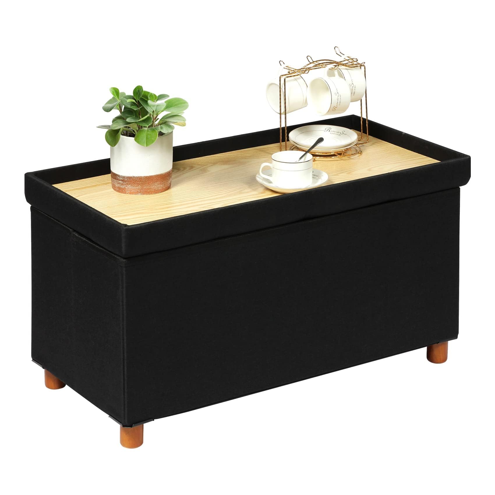 Amazon.com: B FSOBEIIALEO Storage Ottoman with Tray, Foot Stools and ...