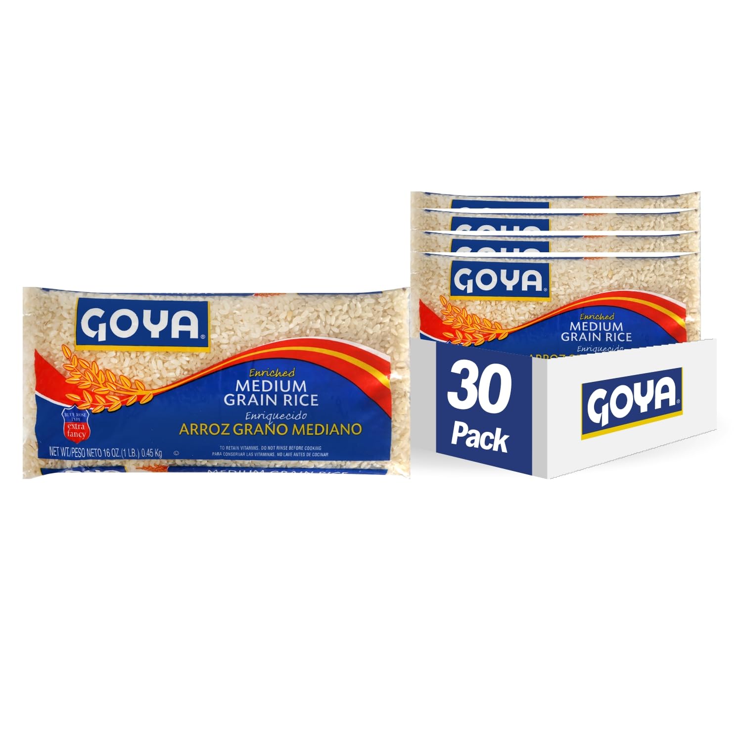 Amazon.com : Goya Foods Enriched Medium Grain Rice, 1 Pound (Pack of 30 ...