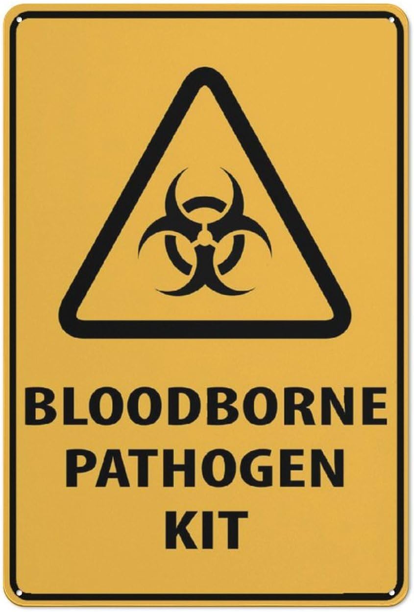 Amazon.com: Compladeta Caution Bloodborne Pathogen Kit Sign 8X12 Inch ...