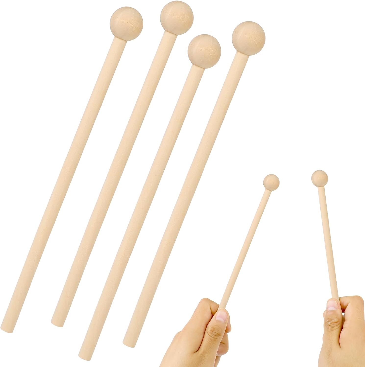 Amazon.com: salbsever 4 Pcs Wood Percussion Sticks Glockenspiel Mallets ...