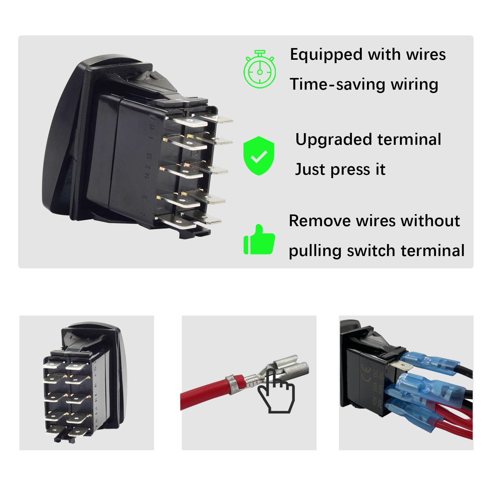 Automotive Rocker Switch Momentary Rocker Switch (Spring Return) For ...