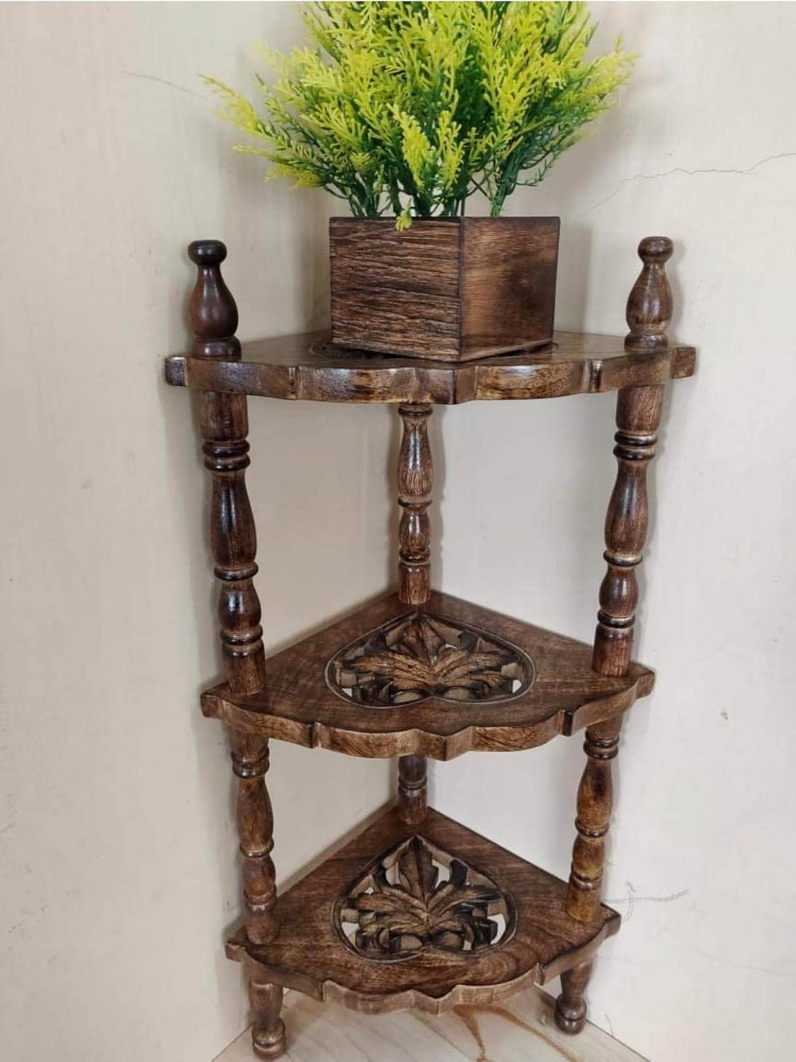 Amazon.com: Modern Wood Worth Wooden Beautiful Corner Rack Side Table ...
