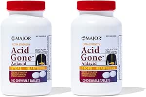 Amazon.com: Major Acid Gone Extra Strength Antacid Chewable Tablets ...