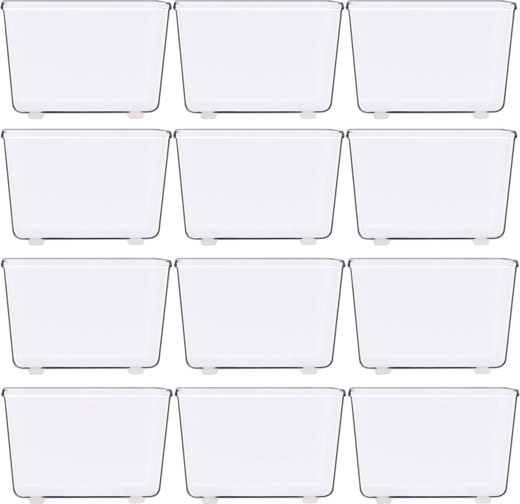 Snapklik.com : Simple Houseware 12 Pack Clear Plastic Drawer Organizers