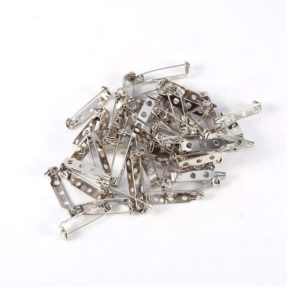 Snapklik.com : 50 Pcs Bar Pins, 4 Sizes Silver Tone Pin Back Clasp ...