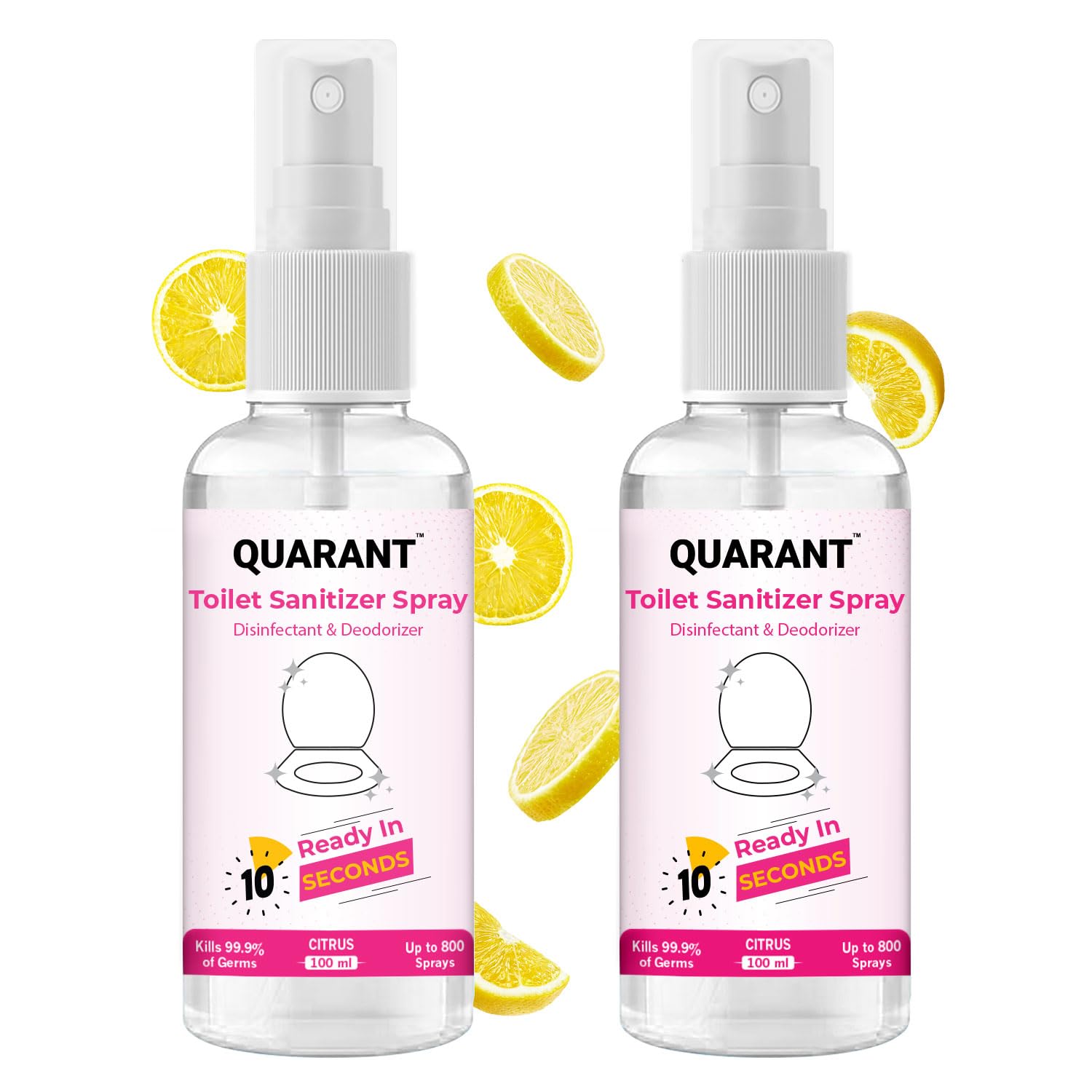 QUARANT Toilet Seat Sanitizer Spray 100 ml, 2 in 1 Disinfectant ...
