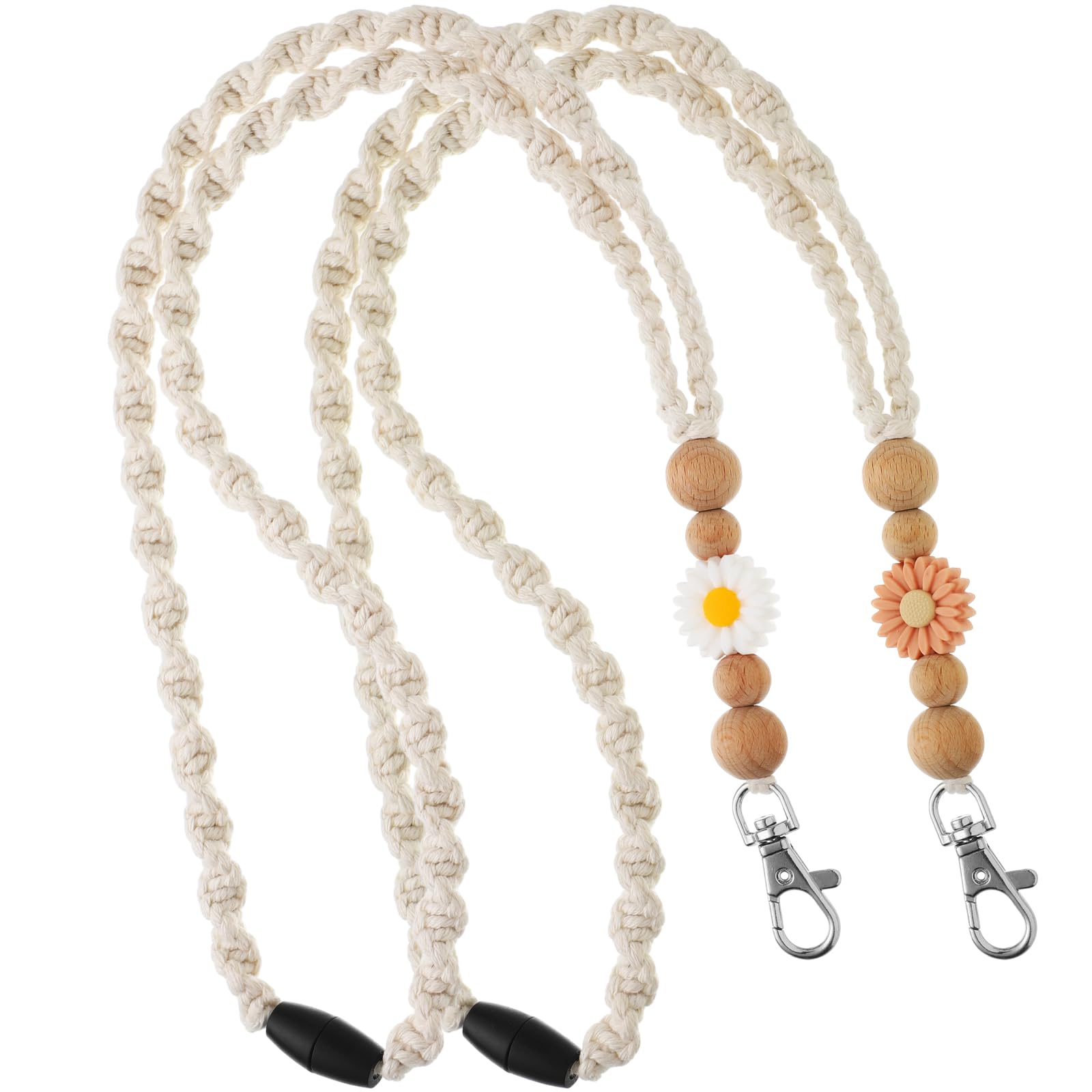 Amazon.com: Motiskyy 2 Pcs Boho Lanyards for ID Badges Silicone Teacher ...