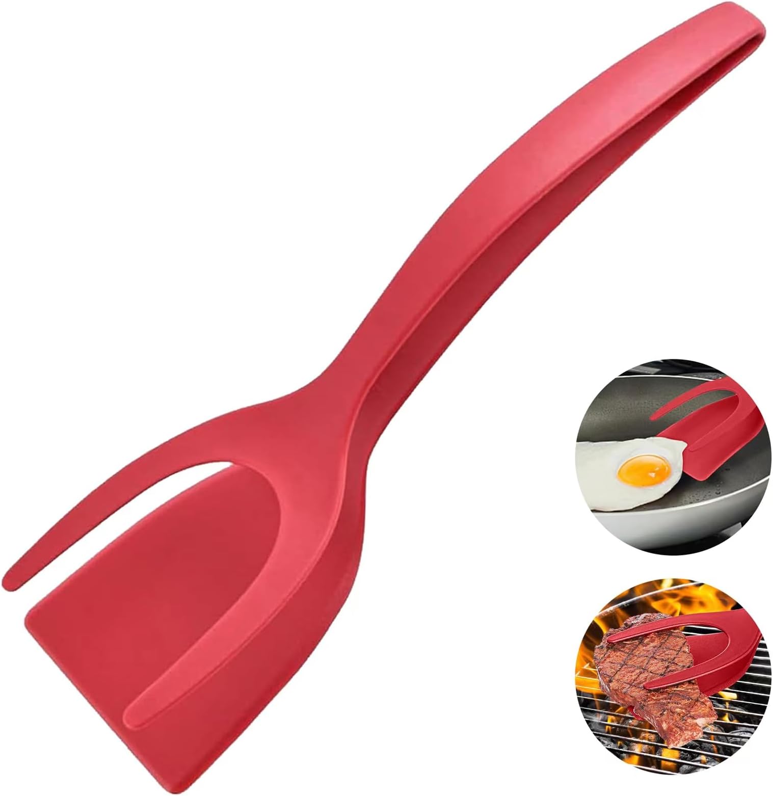 Amazon.com: Egg Spatula, Grip and Flipp Tongs Spatula, Fried Eggs ...
