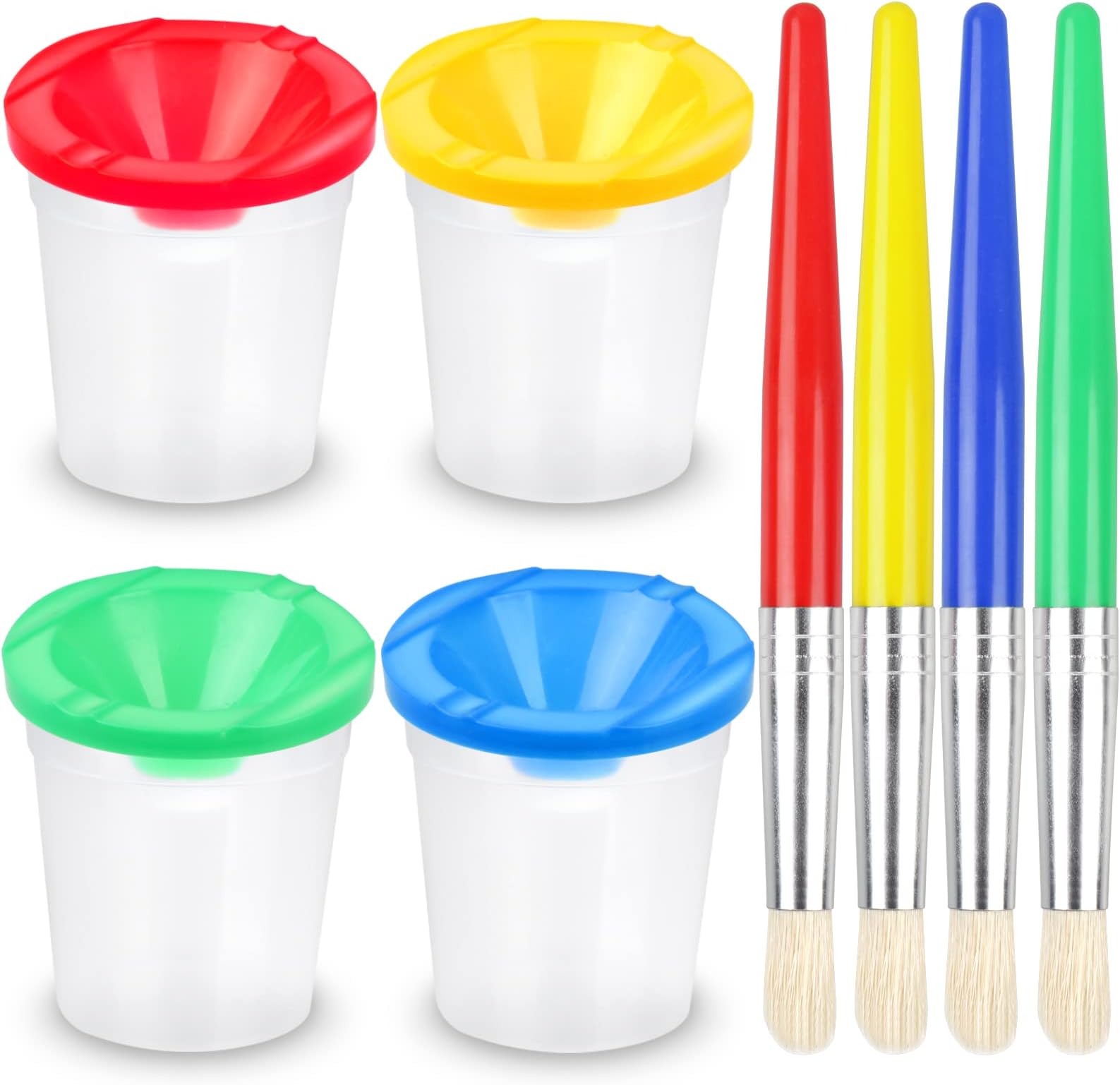 Amazon.com: STEFORD 4 PCS Kids No Spill Paint Cups with Lids and 4 Pack ...
