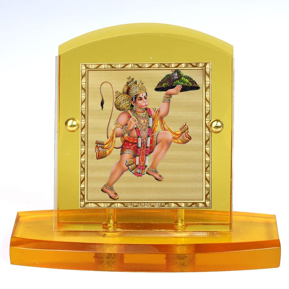 Buy 24 Carat Gold Plated Foil on Solid 5MM Thick Acrylic Base Hanuman ...