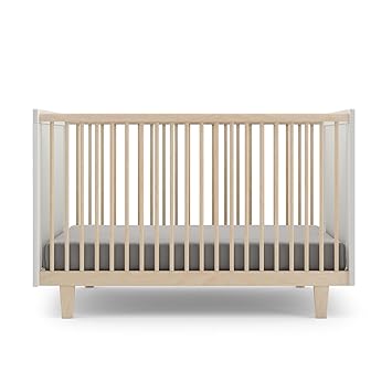 Amazon.com : OEUF Rhea Crib – Birch/White | Modern Convertible Crib ...