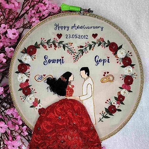 Personalized Wedding Ring Embroidery Hoop | Unique Handmade Gift for ...