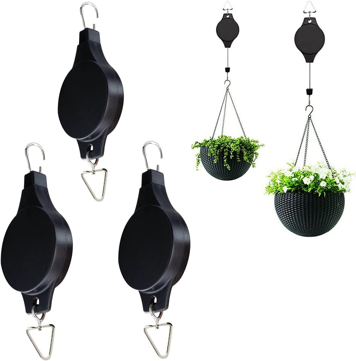 Amazon.com: Retractable Plant Pulley for Hanging Plants,Heavy Duty ...