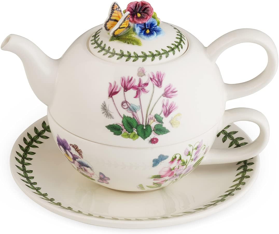 Amazon.com | Portmeirion Botanic Garden Bouquet Tea Set, 12 Ounce ...
