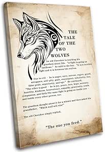 Amazon.com: Tale of Two Wolves Wall Art Native American Stories Poster ...