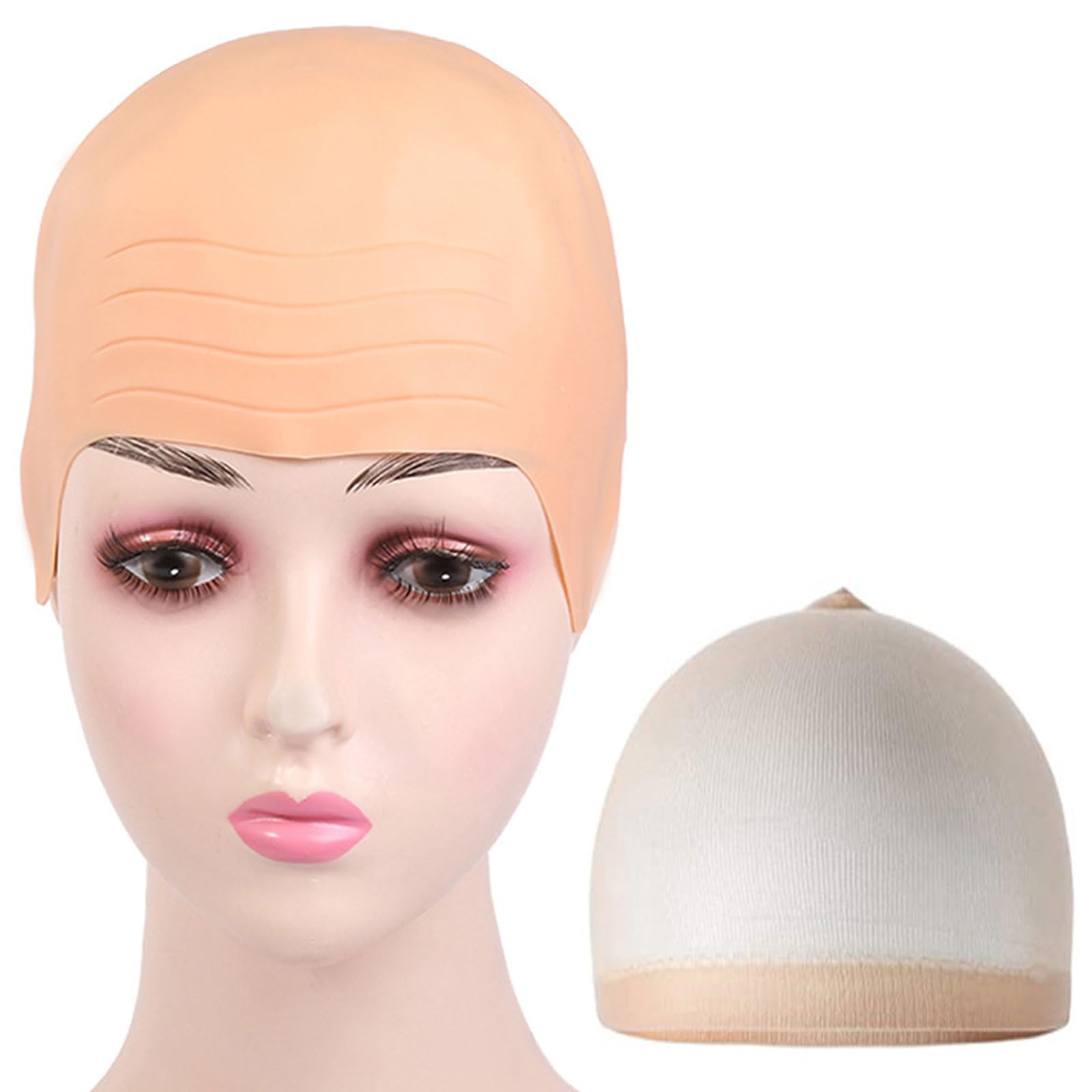 MIVAIUN Bald Caps Latex Bald Cap for Adults Makeup Bald Head Wig Cap Costume Accessory Halloween ...