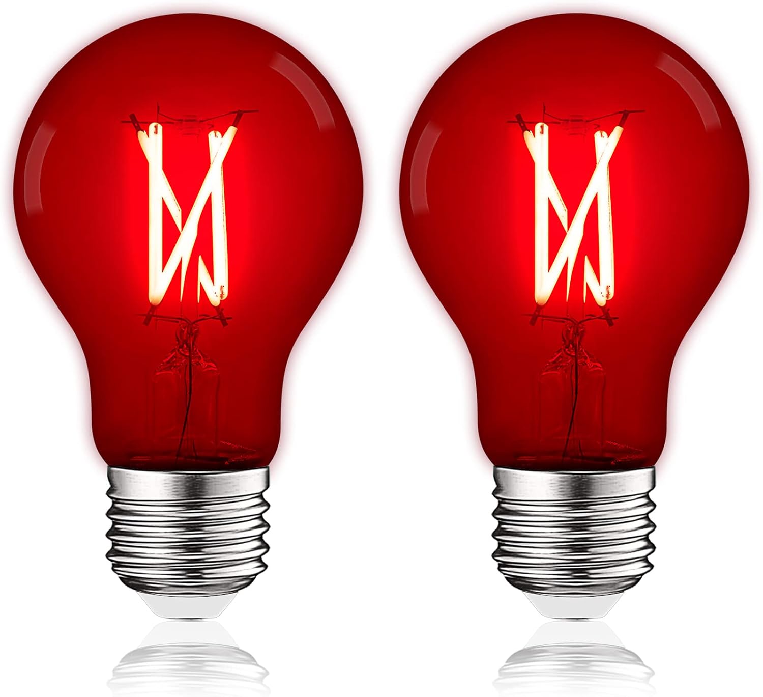 LUXRITE A19 Edison LED Red Light Bulbs, 4.5W (60W Equivalent), Colored ...