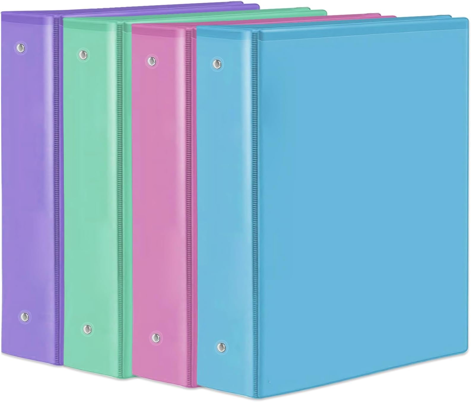 Amazon.com : 1-Inch Binder 3 Ring, Round Ring with 2 Interior Pockets ...