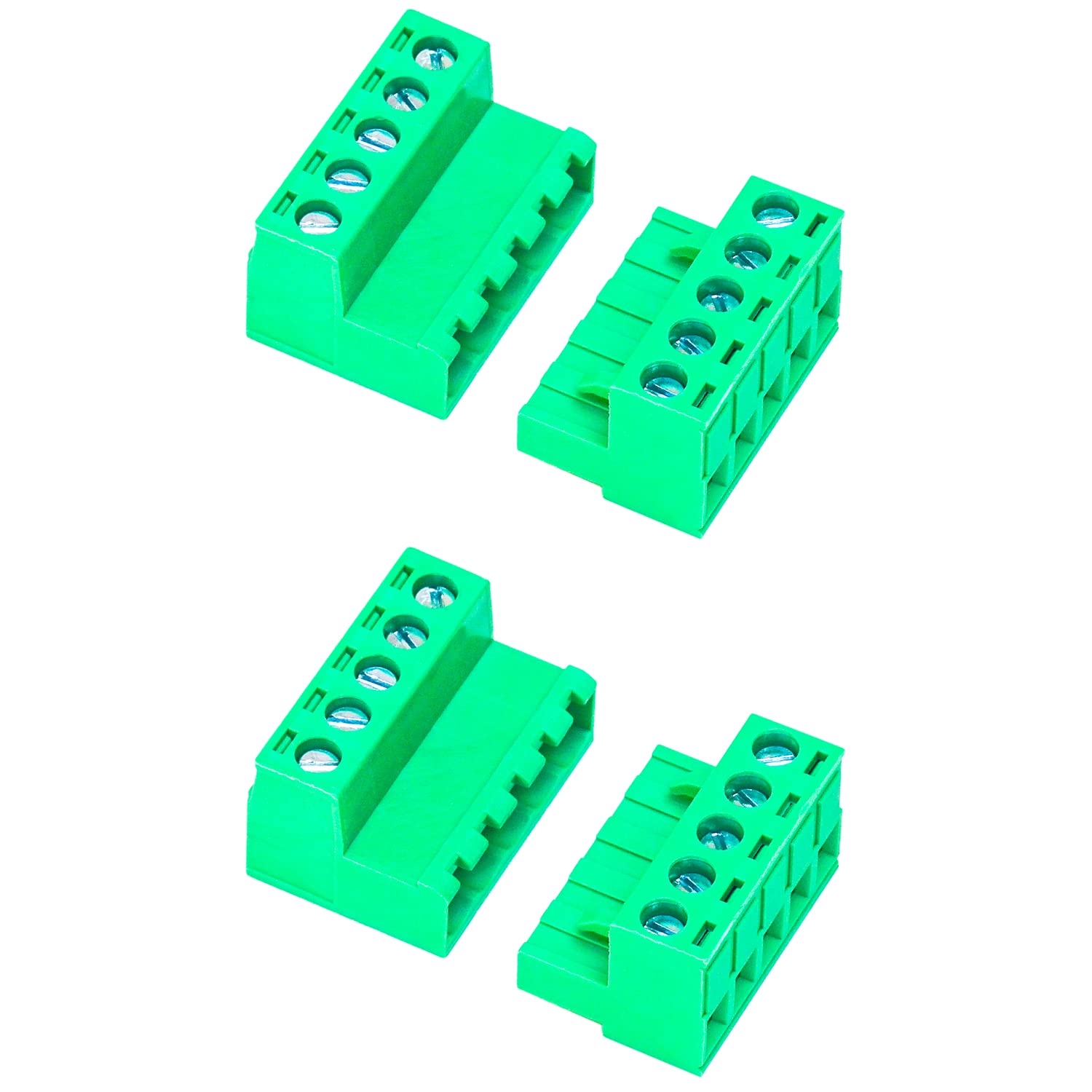 Tcenofoxy 2 Set 5.08mm 5 Pin Male & Female Phoenix Type Connector No ...