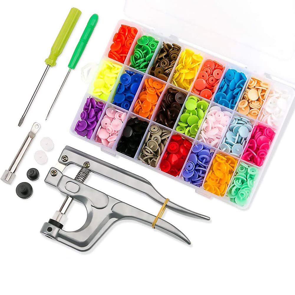 Snap Button Set, Queta 360 Buttons Snaps with Pliers, Fasteners Snap ...