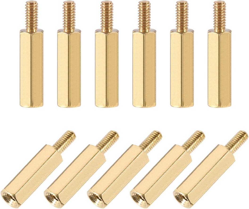 Amazon.com: uxcell M2.5x15mm+6mm Male-Female Brass Hex PCB Motherboard Spacer Standoff for FPV ...