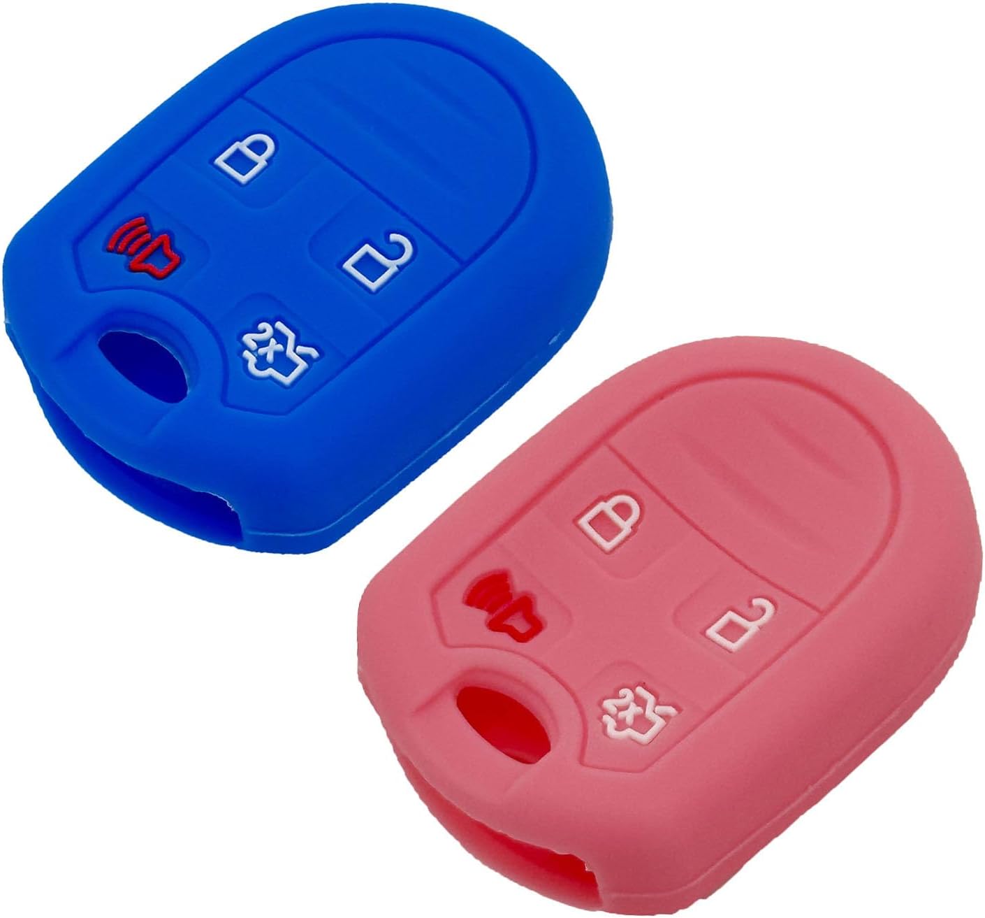 Amazon.com: 2pcs Soft Rubber Keyless Entry Remote Car Key Fob Cover ...