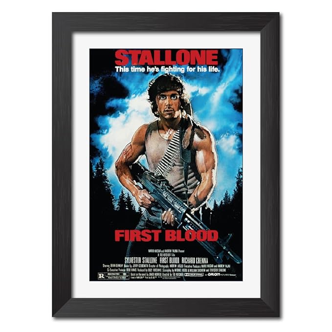 inspire TA Rambo Movie Poster Framed Hollywood Vintage Sylvester ...