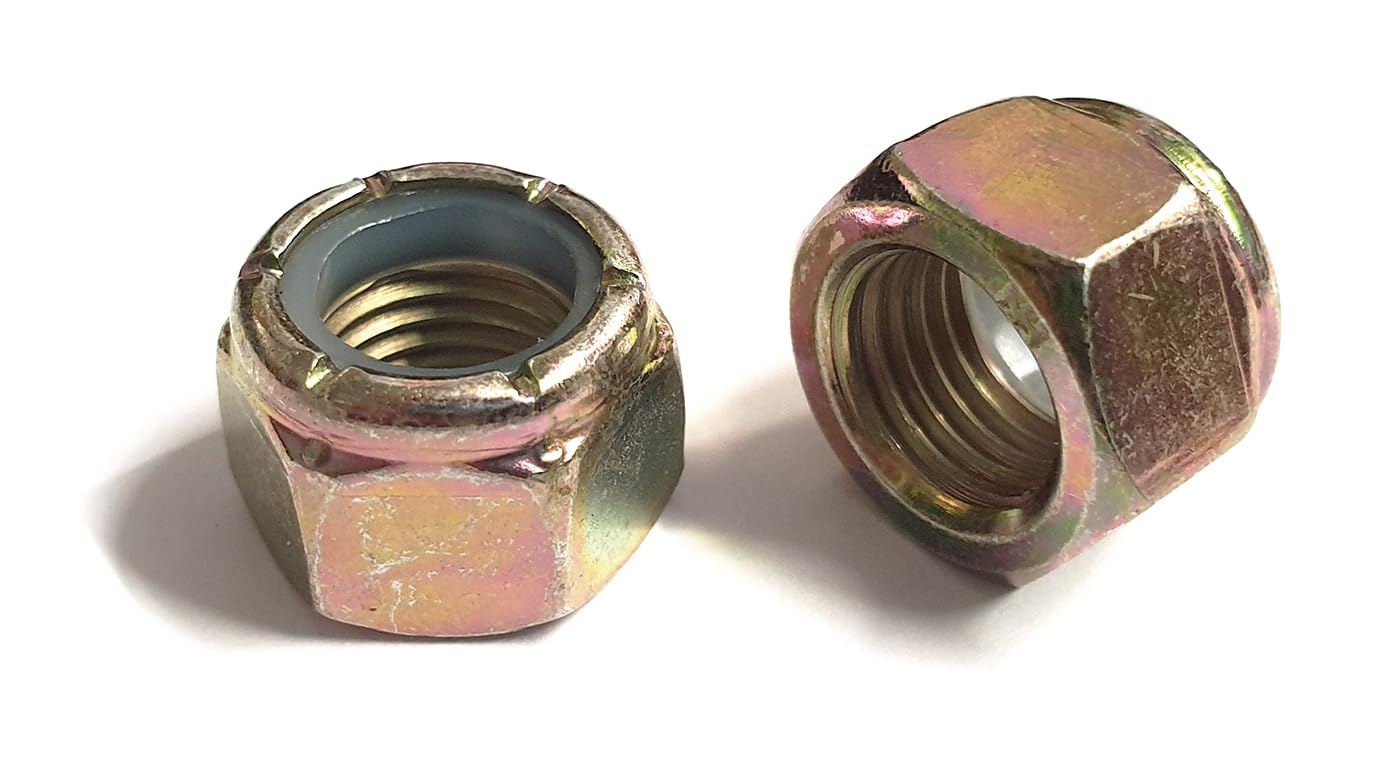 High Tensile Steel Lock Nuts, 5/8 UNF, Grade 8, Zinc Yellow, Nylon ...
