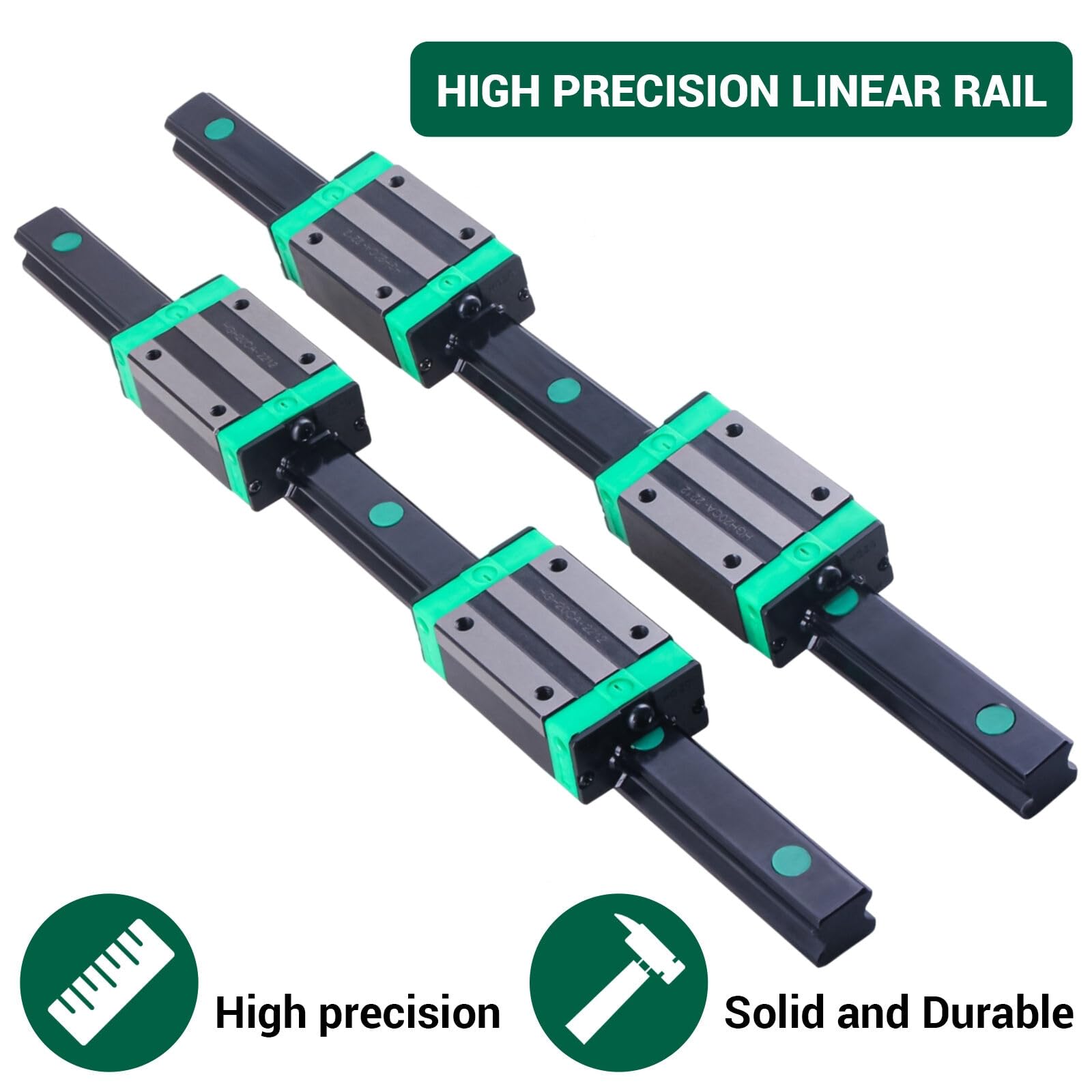 Snapklik.com : CNCYEAH Linear Guide Rail 2PCS HGR20 500mm Black Linear ...