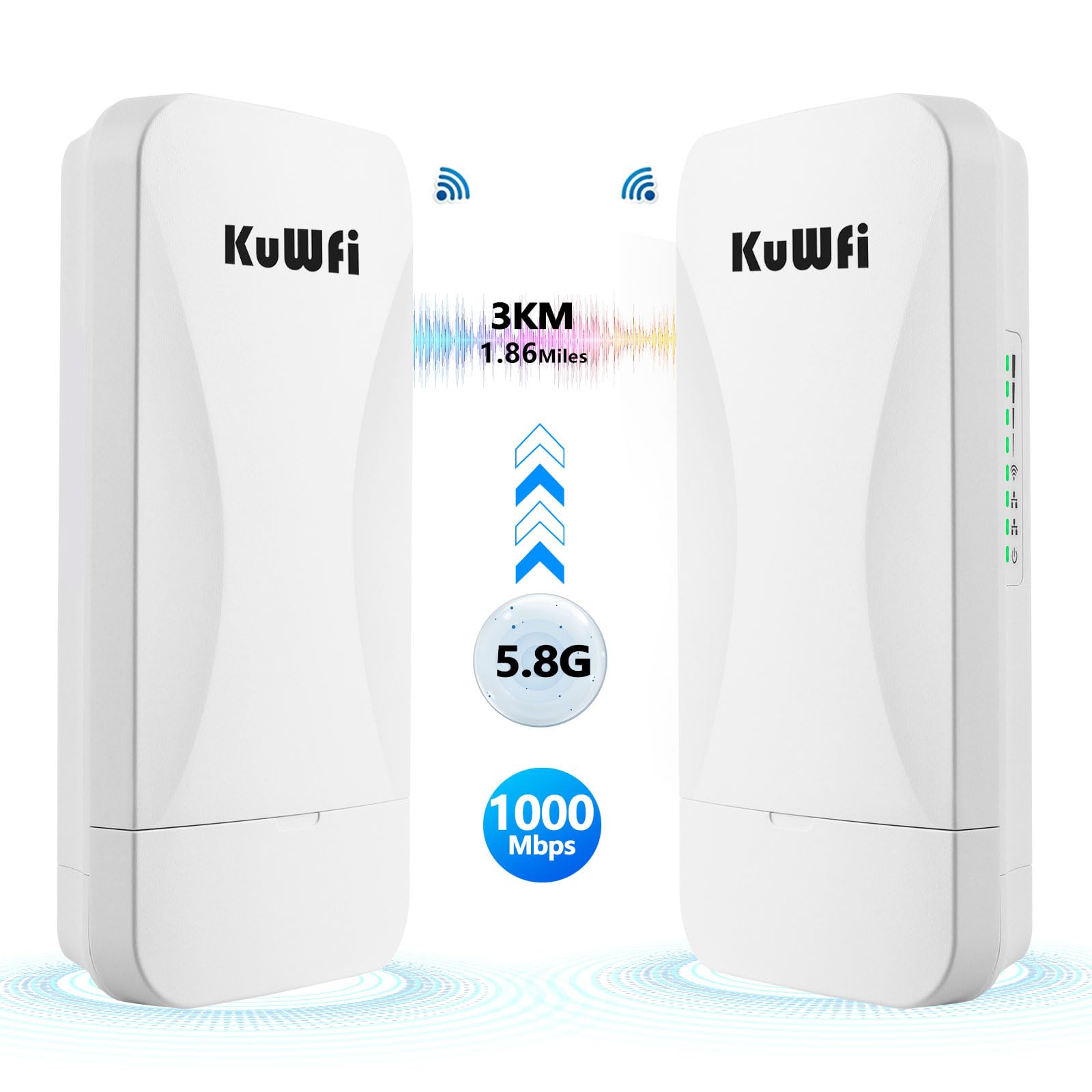 Amazon.com: KuWFi Point to Point Gigabit Wireless Bridge 5.8G 900Mbps 1Gbs LAN Ports Long Range ...