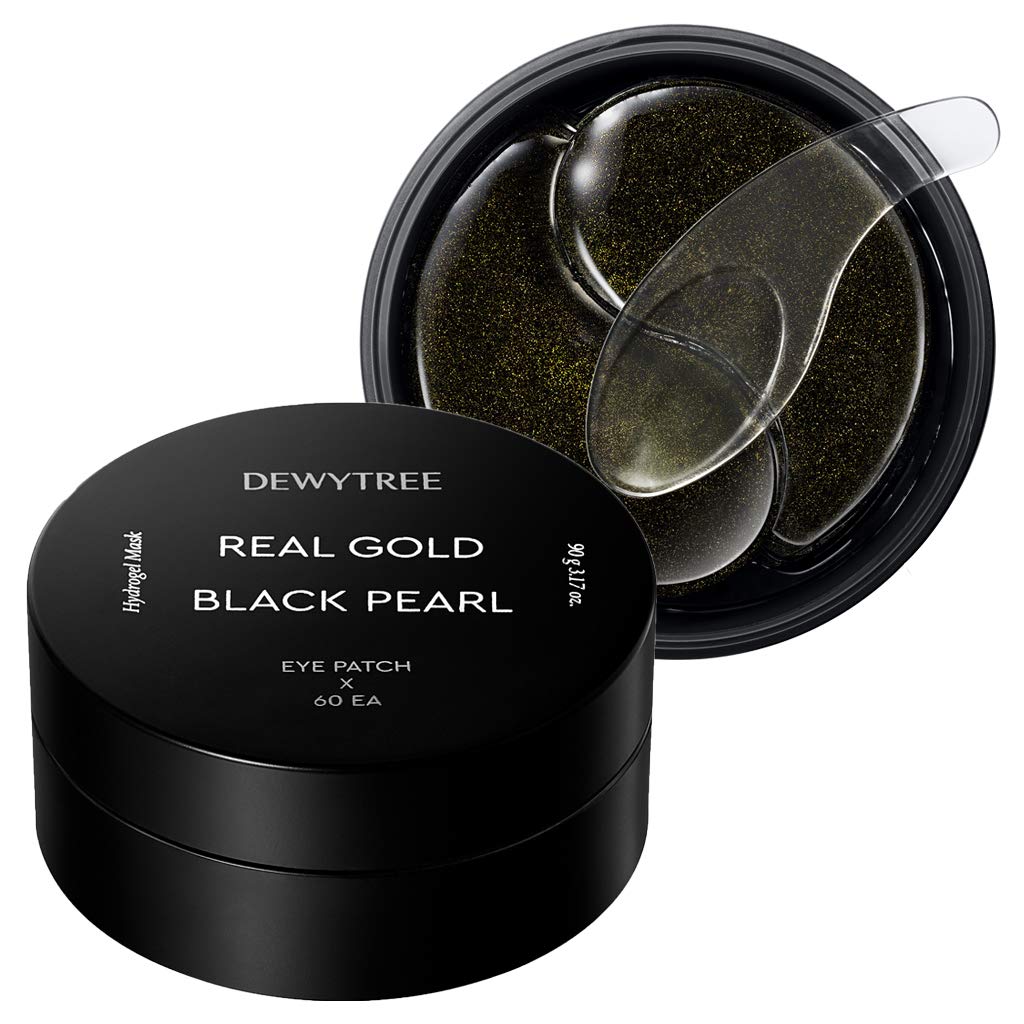Amazon.com : DEWYTREE Real Gold Black Pearl Eye Patch 60 Sheets 90g ...