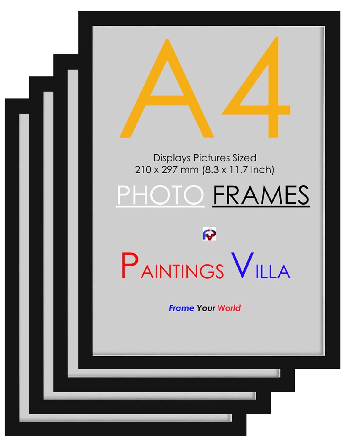 Paintings Villa A4 Size Photo Frame For Wall Black Picture Document ...