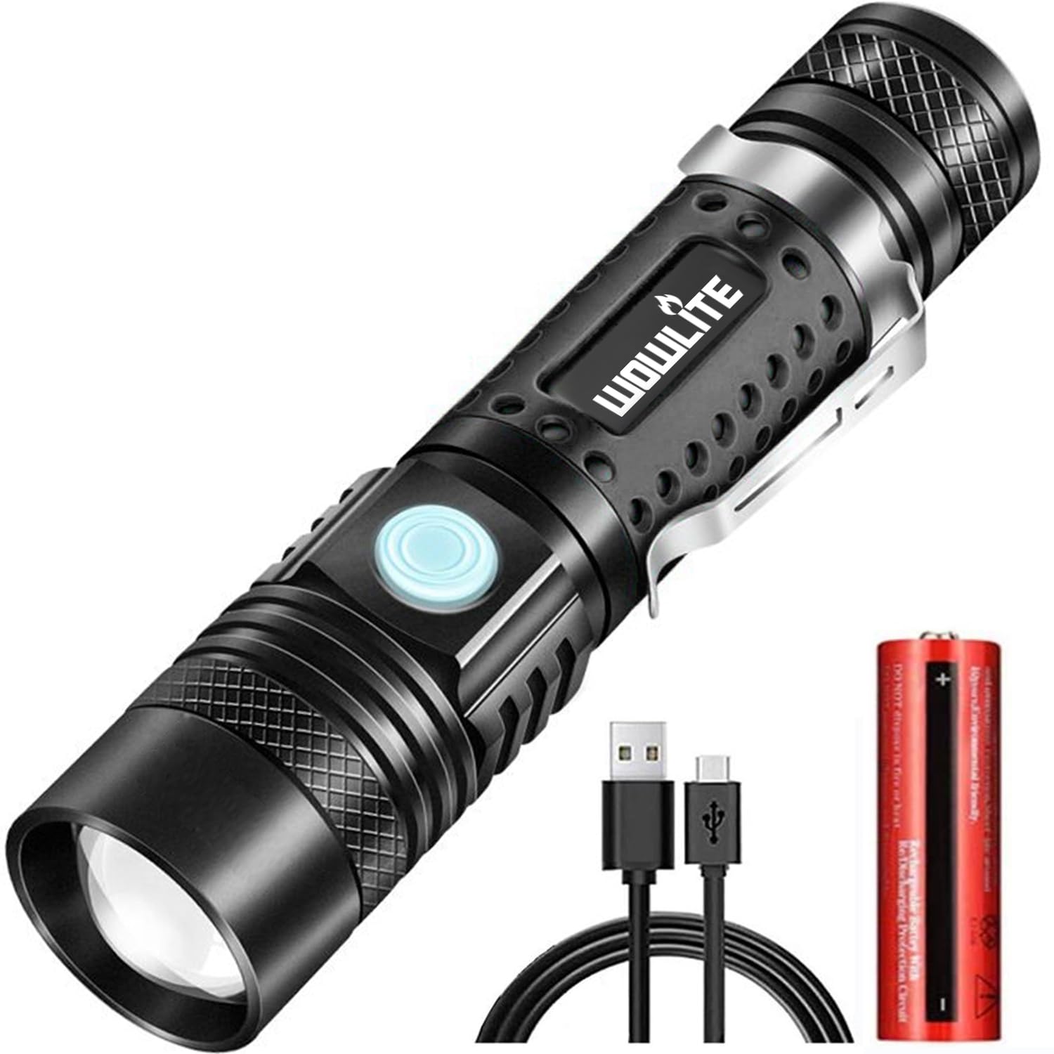 Flashlight Rechargeable, Super Bright Pocket LED Flashlights with 4 ...