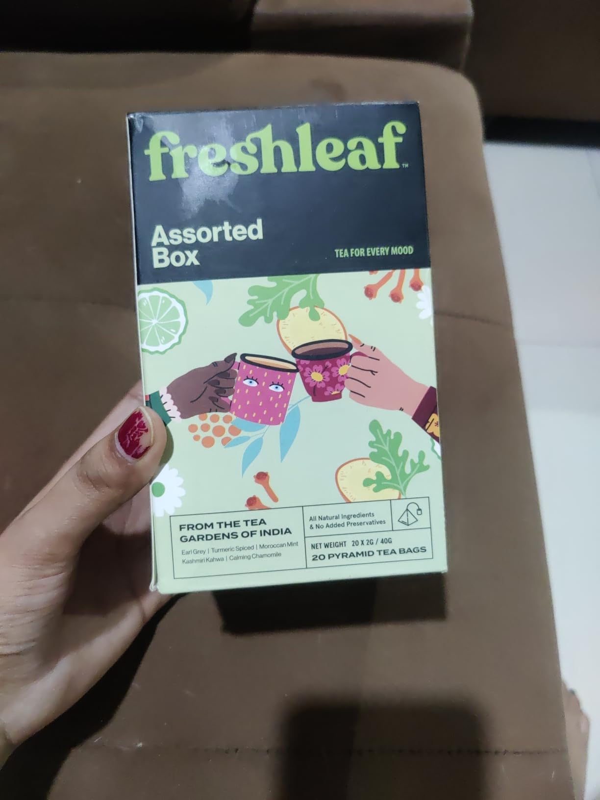 FRESHLEAF Assorted Box Green Tea Rich With Anti-Oxidants, 100% Whole ...