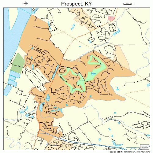 Amazon.com: Large Street & Road Map of Prospect, Kentucky KY - Printed ...