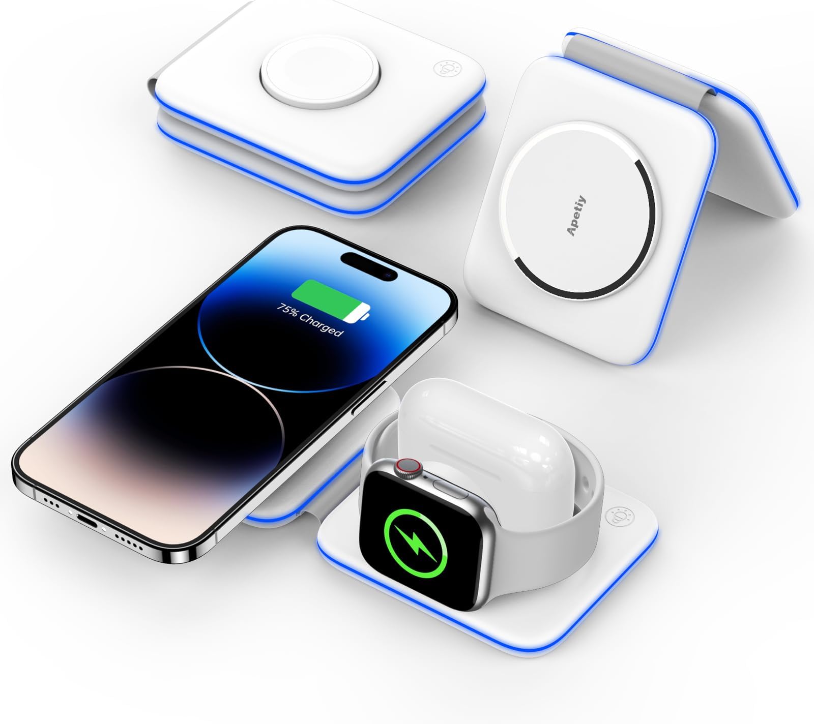 Amazon.com: 3 in 1 Mag-Safe Charger, Magnetic Wireless Charger Travel ...