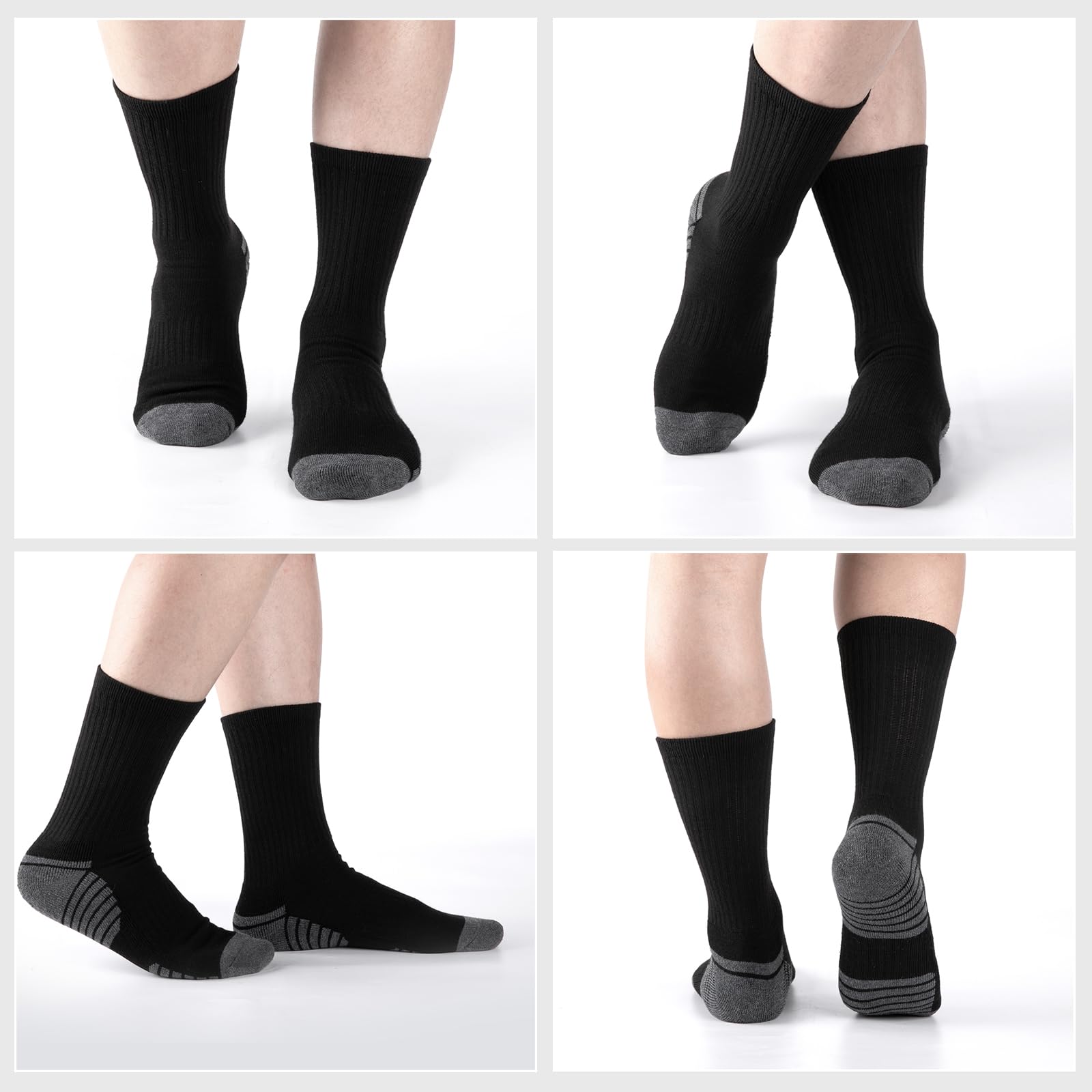 Snapklik.com : 8 Pairs Mens Cushioned Crew Socks Athletic Moisture ...