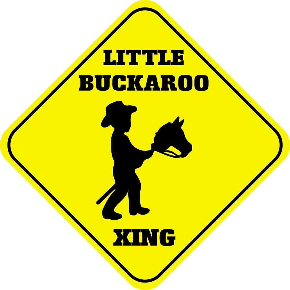 Amazon.com : Little Buckaroo Crossing Funny Novelty SignVinyl Sticker ...