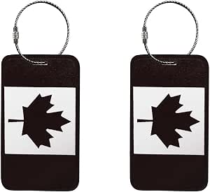 2 PCS Woven Black Canadian Luggage Tag,Durable Embroidered Canada Flag ...
